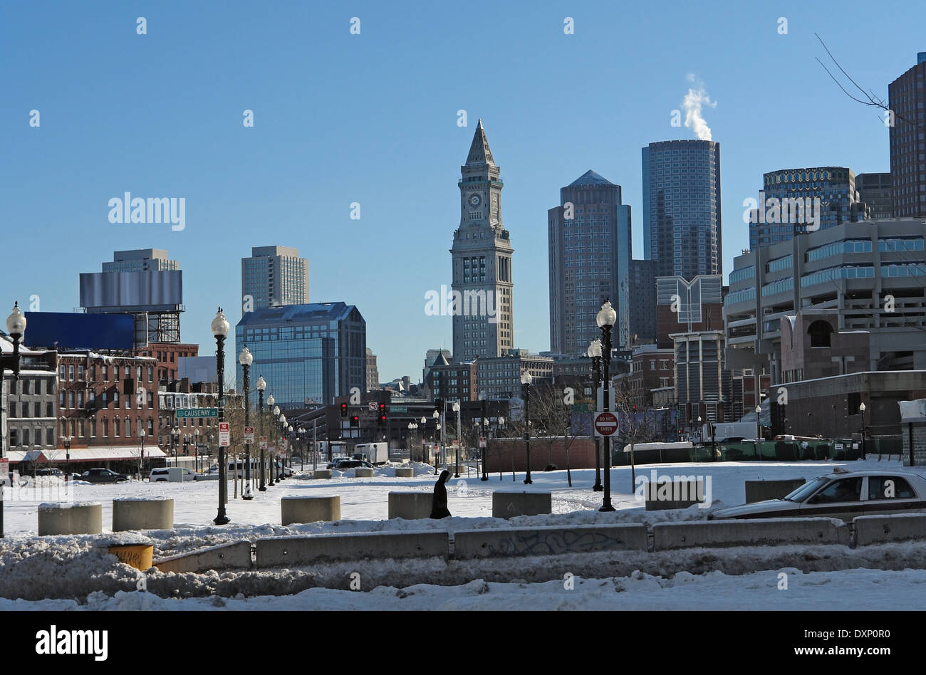 Boston skyline snow hi-res stock photography and images - Alamy