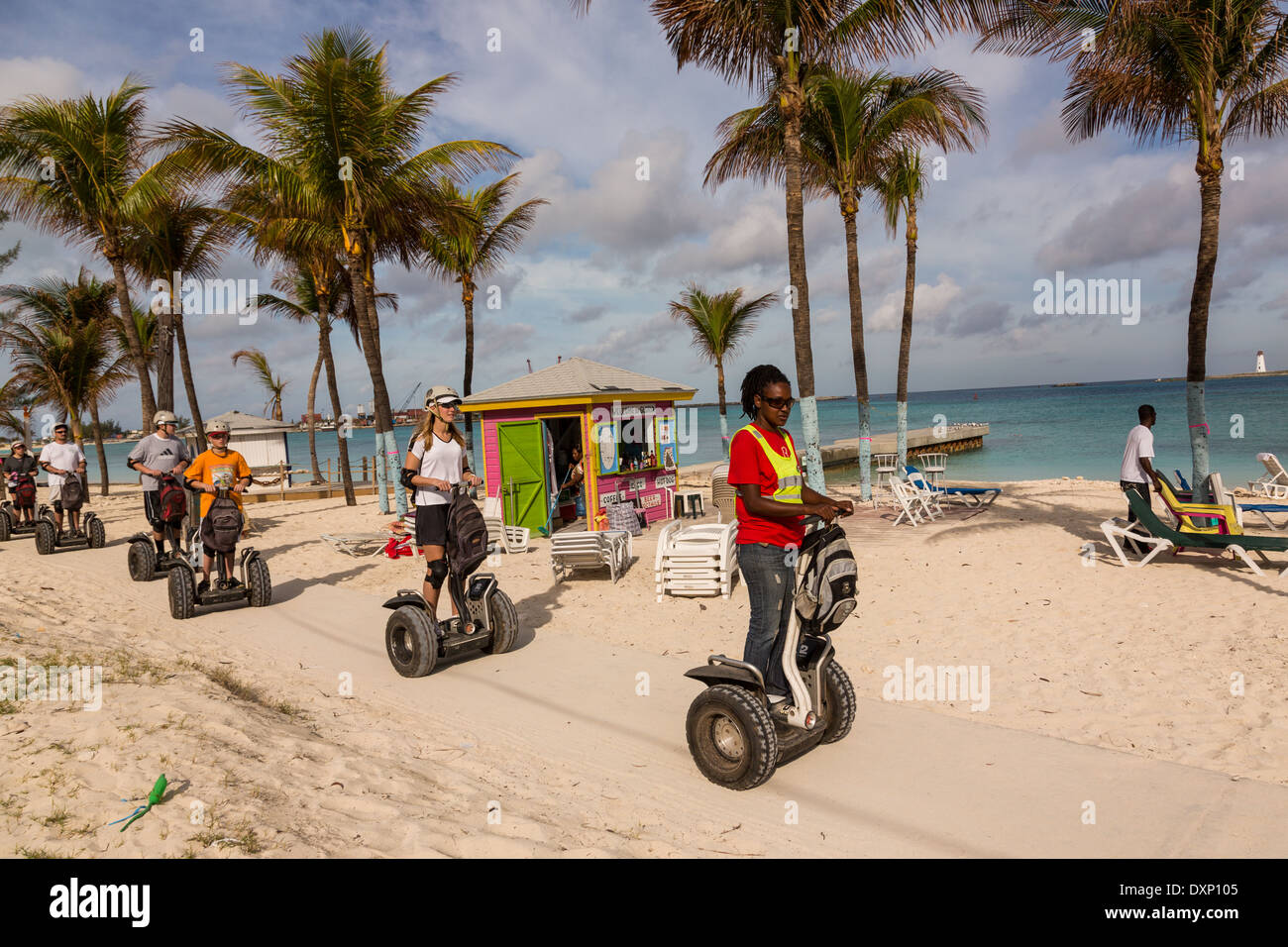 Segway tour passes Junkanoo beach Nassau, Bahamas, Caribbean Stock ...