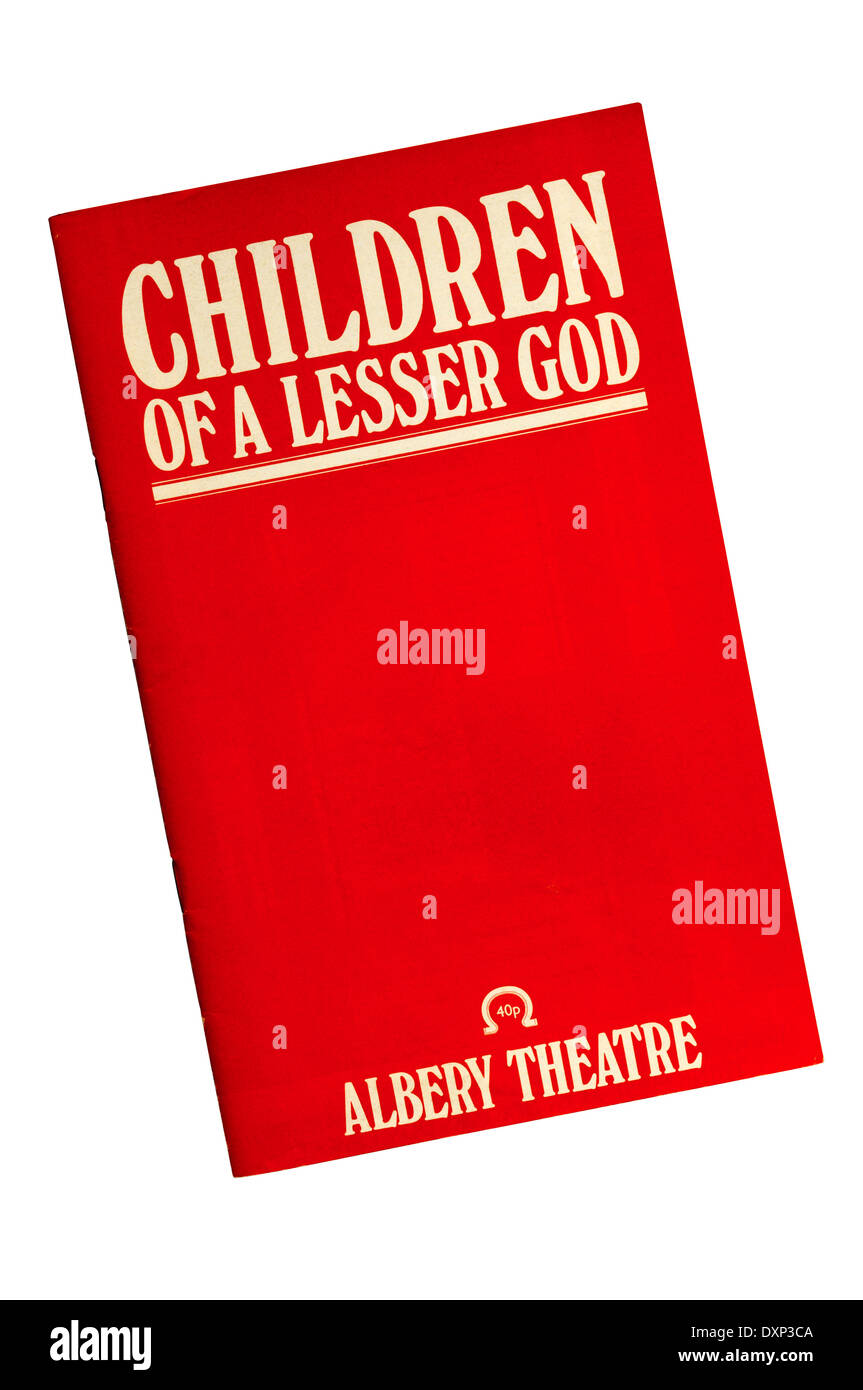 Programme for the 1981 production of Children of a Lesser God by Mark ...