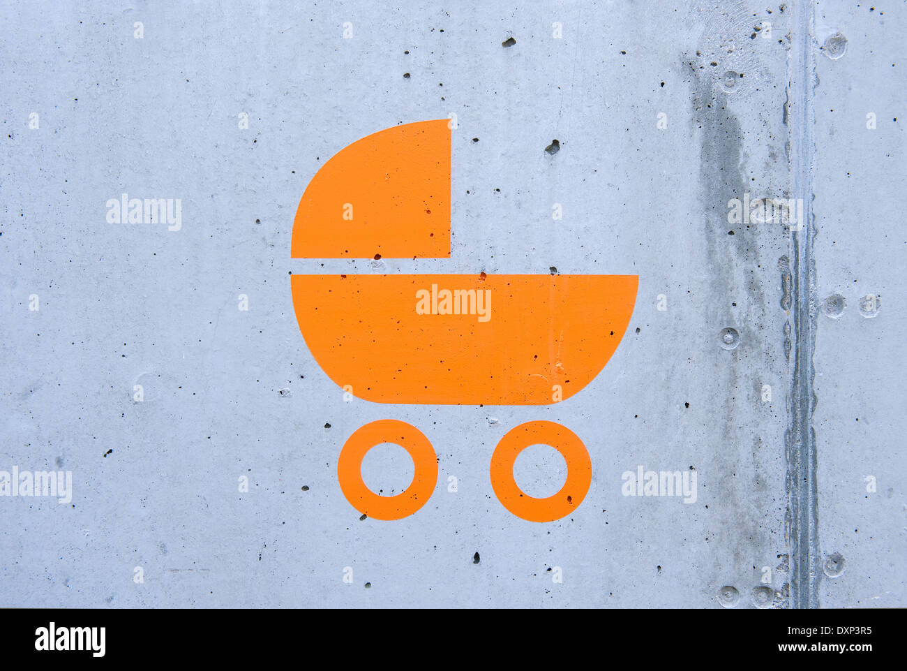Berlin, Germany, stroller symbol on a concrete wall Stock Photo - Alamy