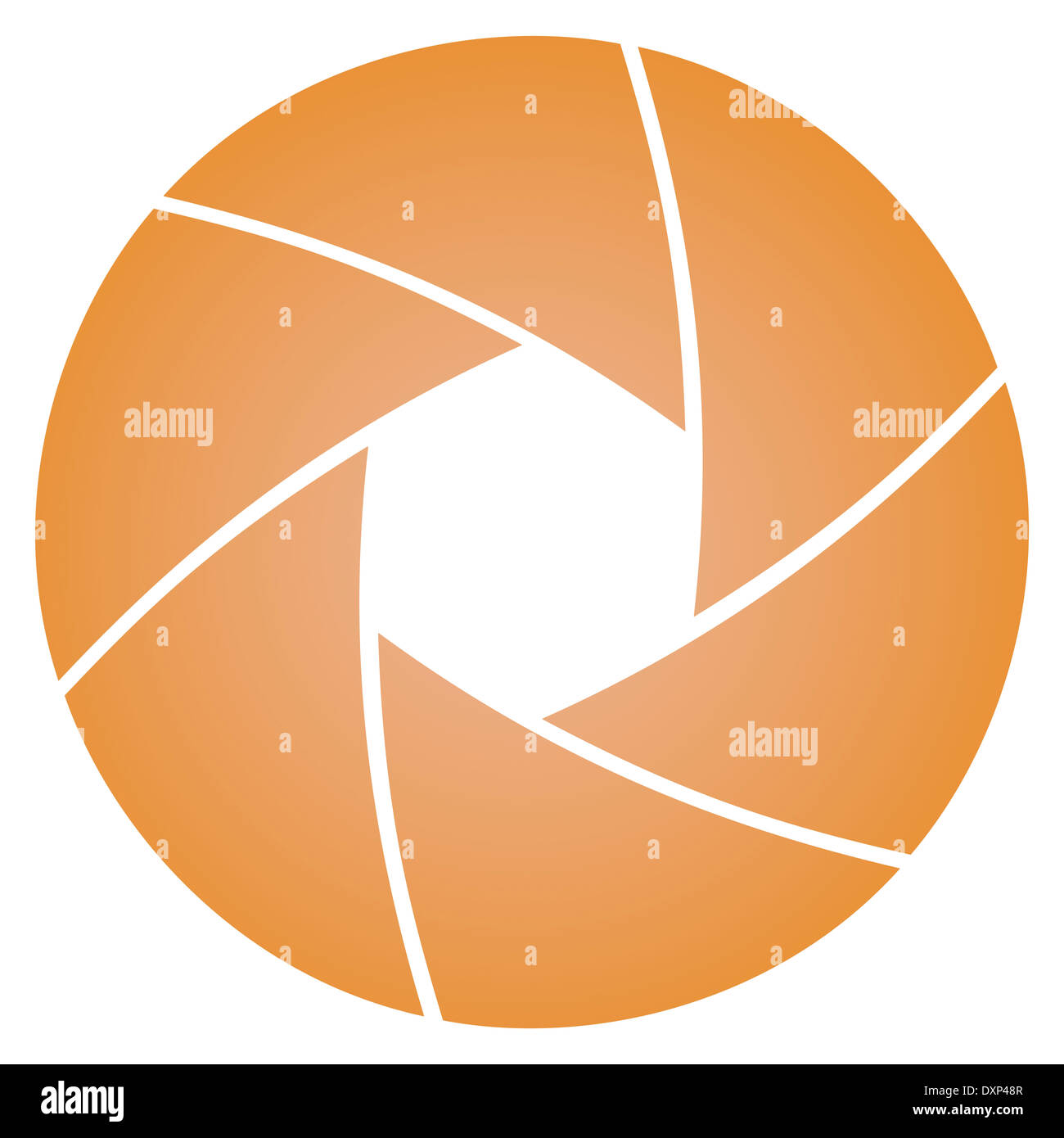 Simple illustration of camera lens aperture ring on white background ...