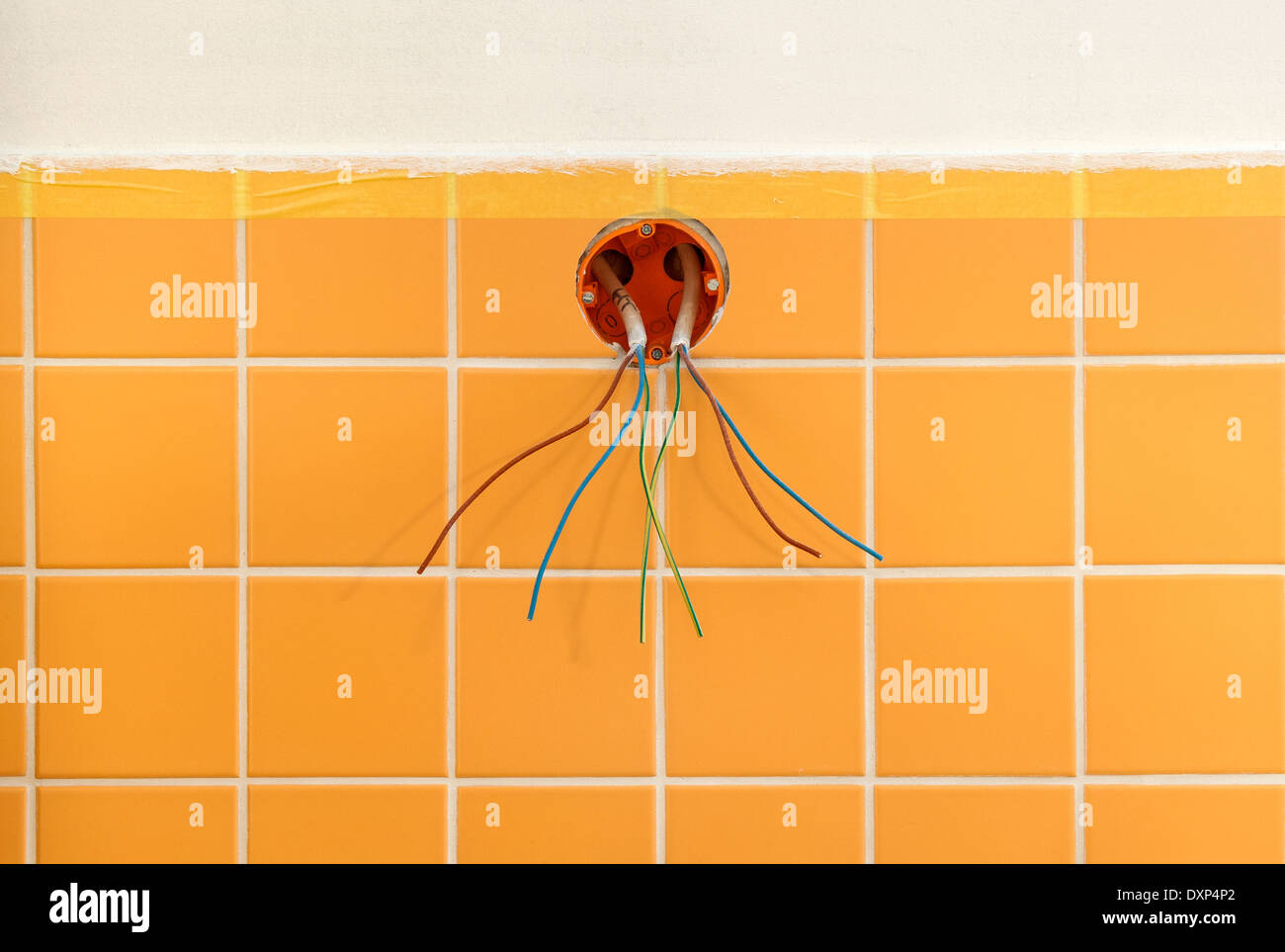 Berlin, Germany, wires of an electrical installation project from a ...