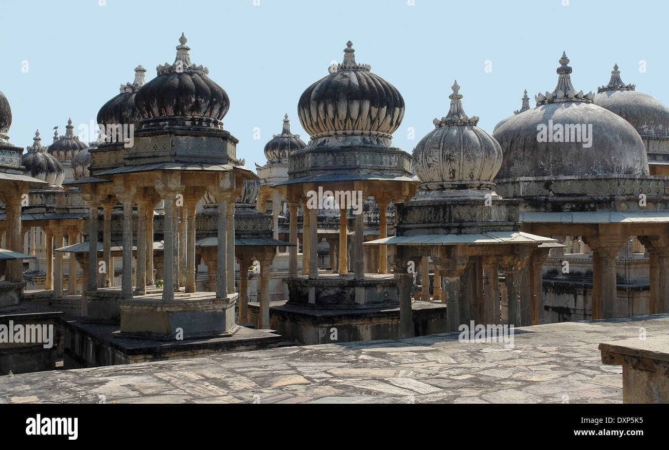 scenery at the Ahar Cenotaphs located in Ahar near Udaipur in India ...