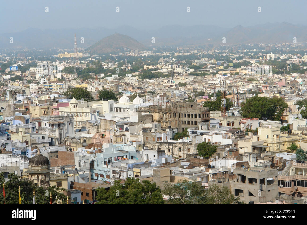 aerial city view of Udaipur, located in Rajasthan, India Stock Photo ...