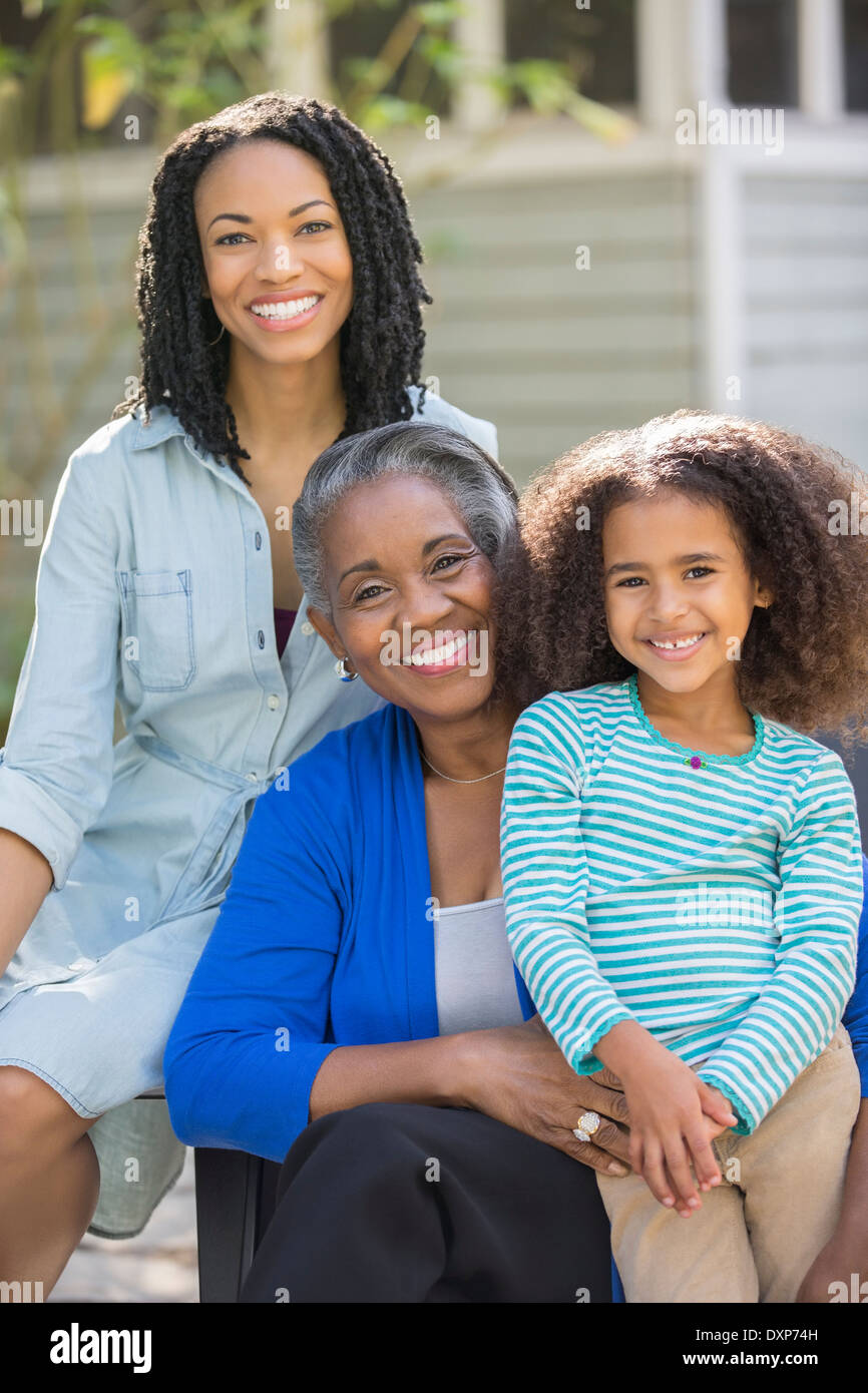 Portrait of smiling multi-generation women outdoors Stock Photo - Alamy