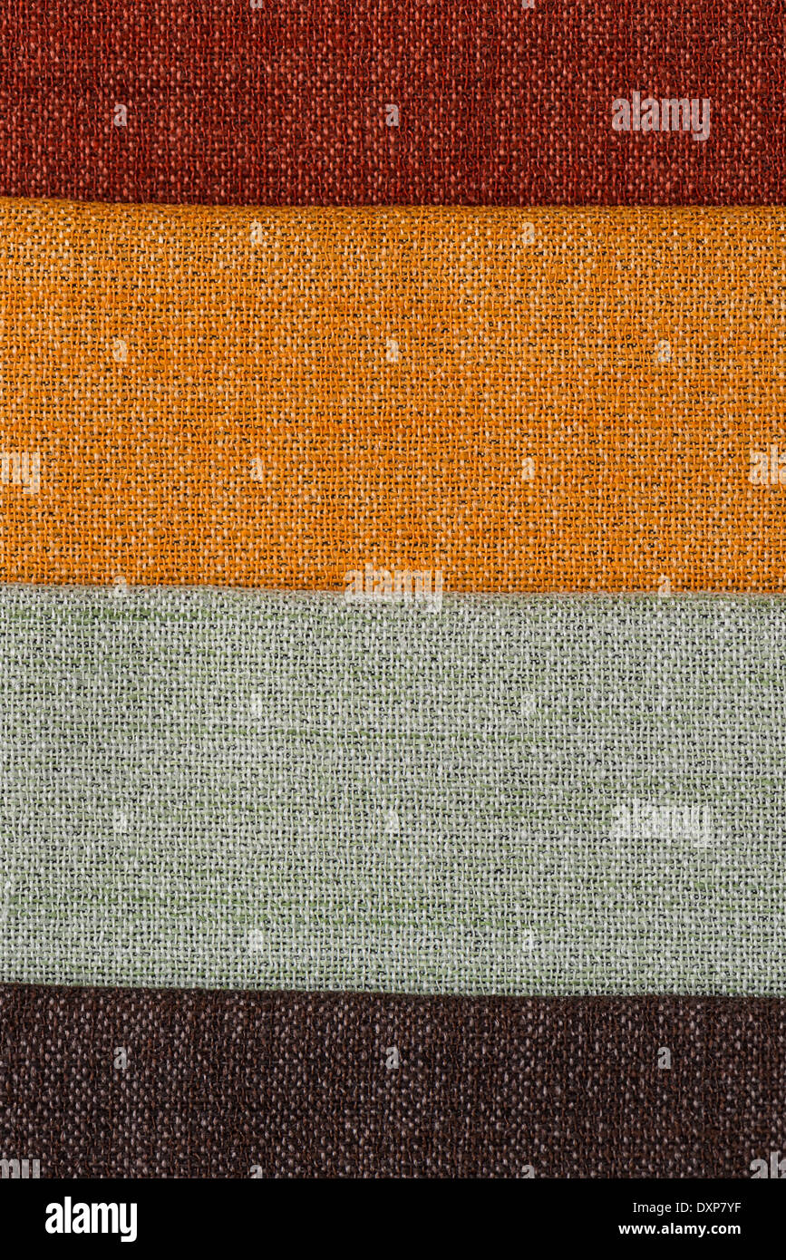 Closeup detail of multi color fabric texture samples Stock Photo - Alamy