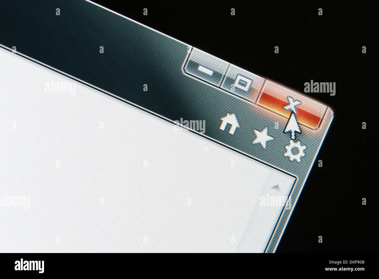 Arrow cursor and close symbol on lcd monitor Stock Photo - Alamy