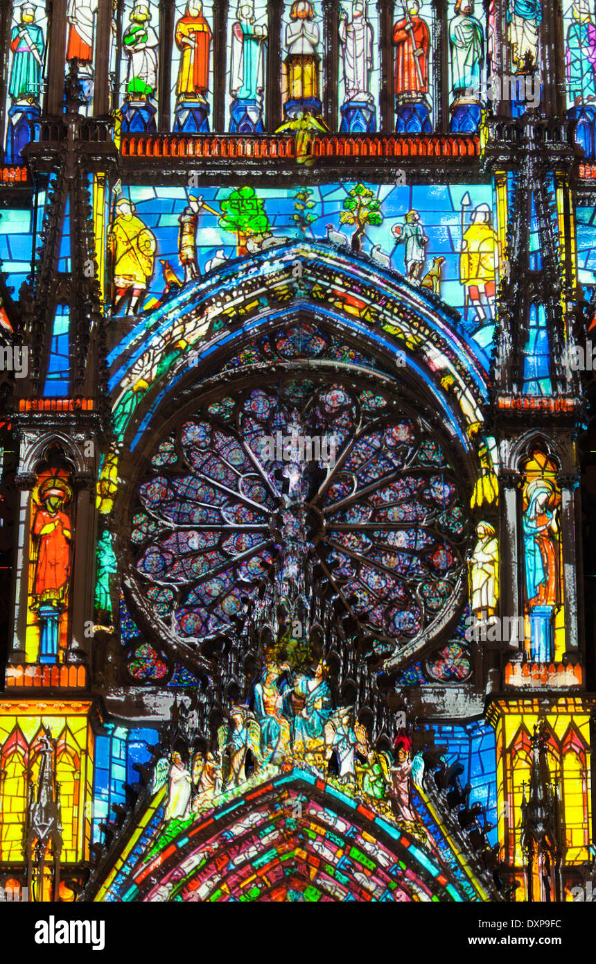 Reims cathedral france night hi-res stock photography and images - Alamy