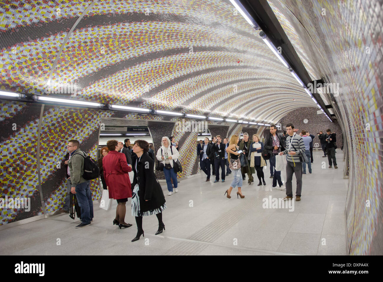 Budapest, Hungary. 28th Mar, 2014. Passengers walk in a station of the ...