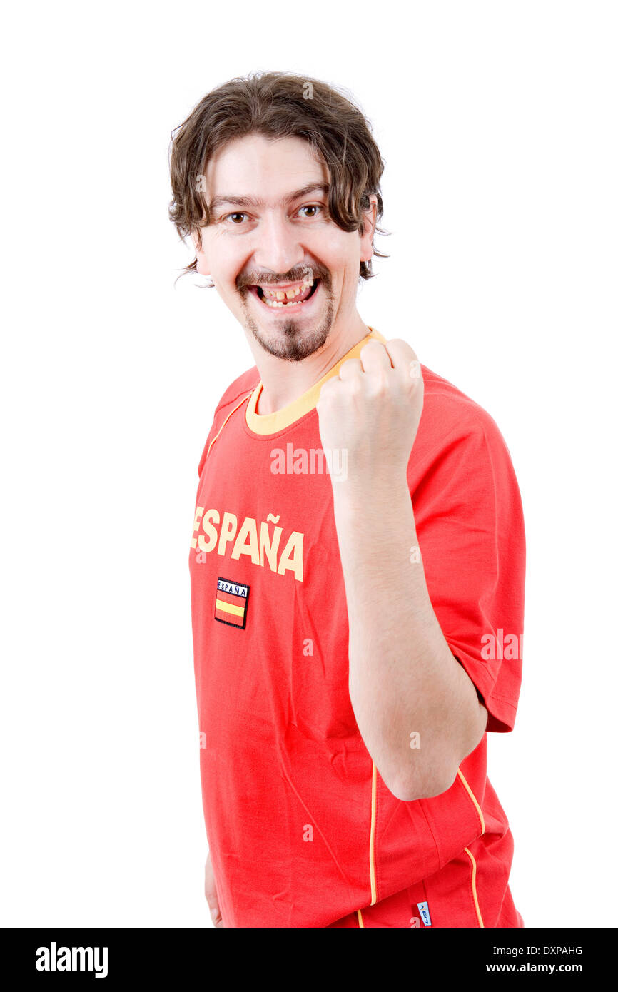 Happy Spanish Man Supporter Isolated High Resolution Stock Photography ...