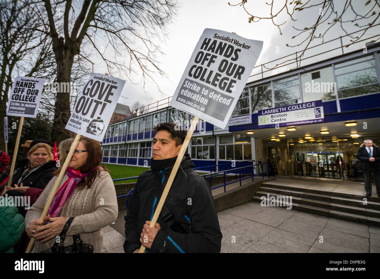 Protest rally to save Lambeth College in Brixton, London Stock Photo ...