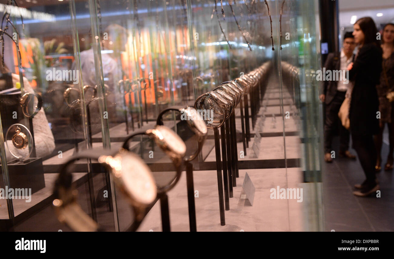 Basel, Switzerland. 28th Mar, 2014. Watches of the Swiss watch ...