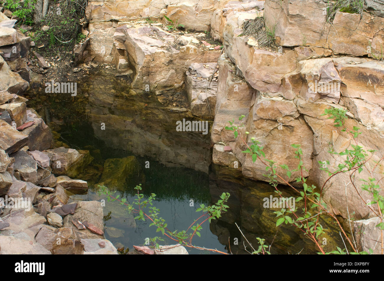 Quarry for pipestone, used to make Native American pipes, Pipestone ...