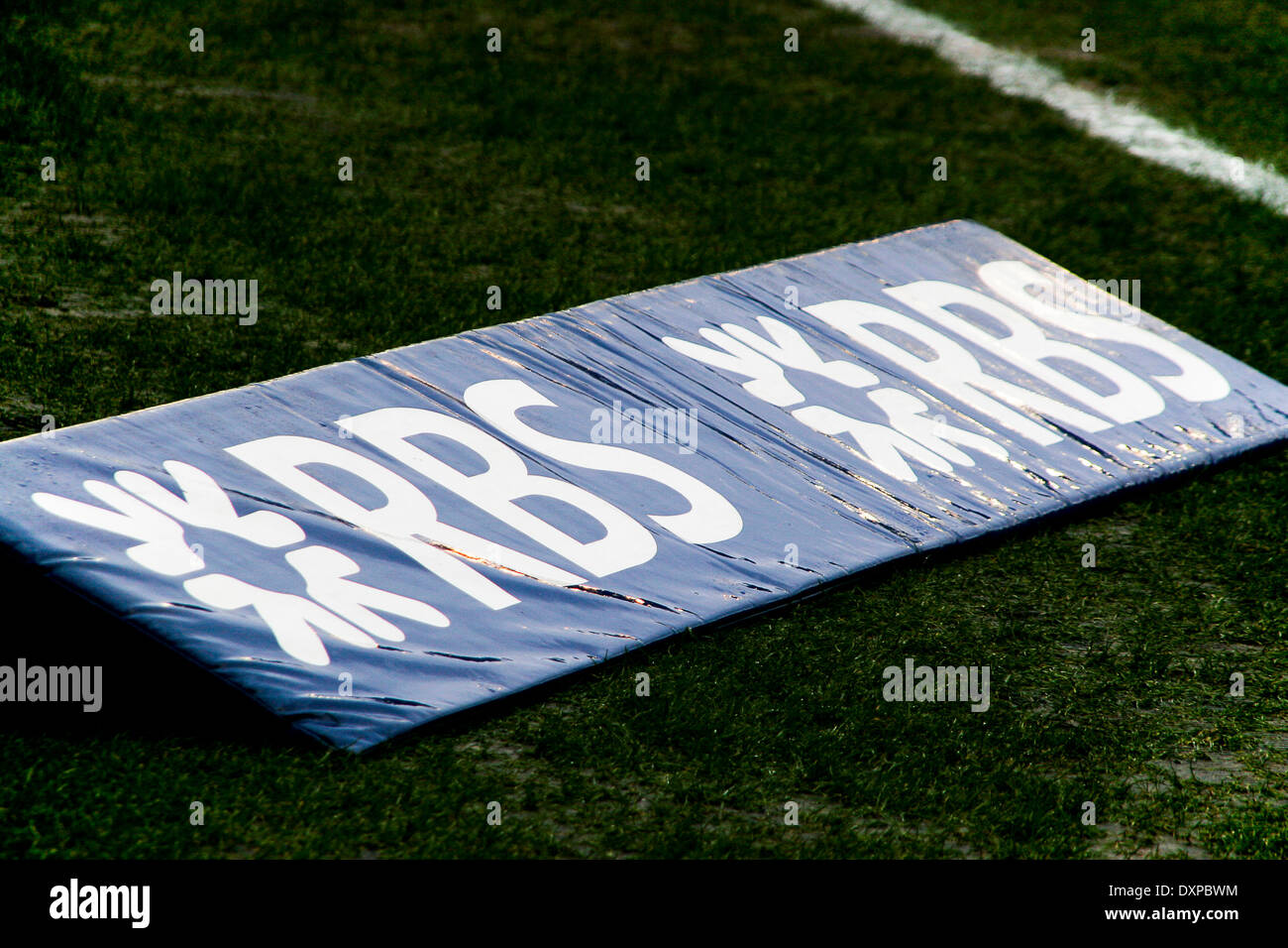 RBS pitch side signage at 6 nations rugby match Stock Photo - Alamy