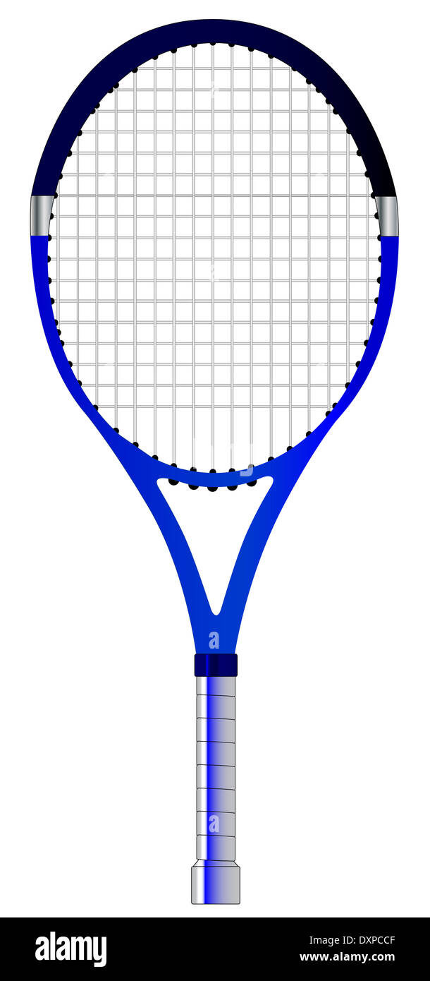 A single tennis racket isolated over a white background Stock Photo - Alamy