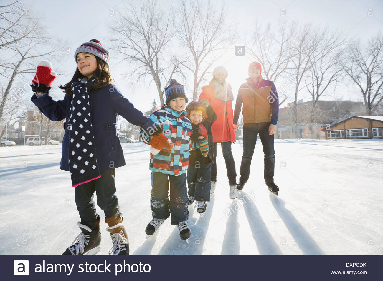 Kids Ice Skating Outside