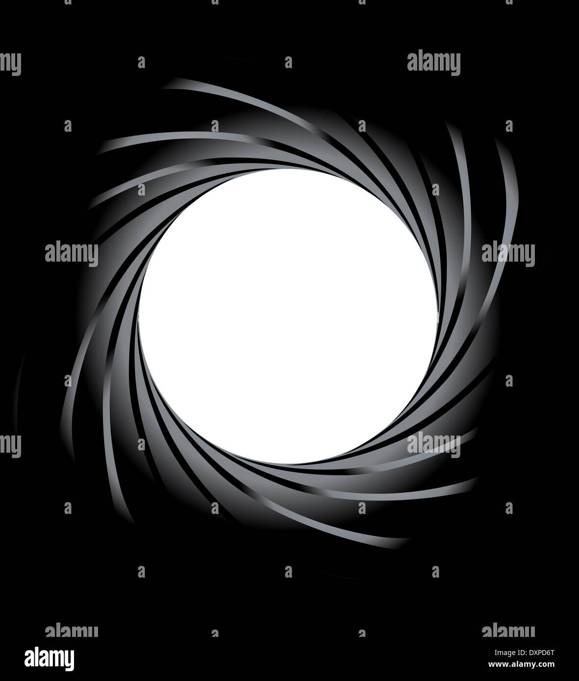 Looking down the bore of a rifled barrel Stock Photo - Alamy