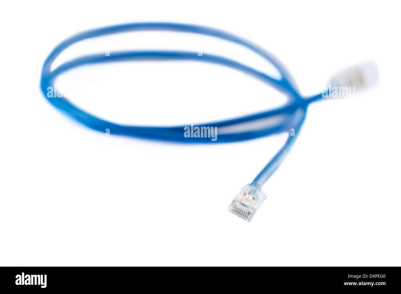Blue Ethernet Line isolated on white Stock Photo - Alamy