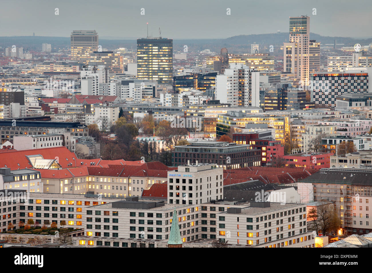 Berlin, Germany, view over Berlin in the evening Stock Photo - Alamy