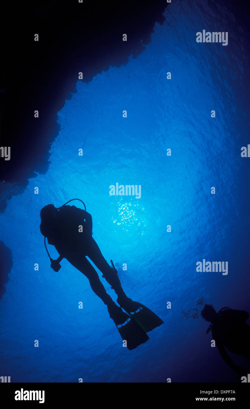 Maldives, diver decompressing after a saturation dive Stock Photo - Alamy