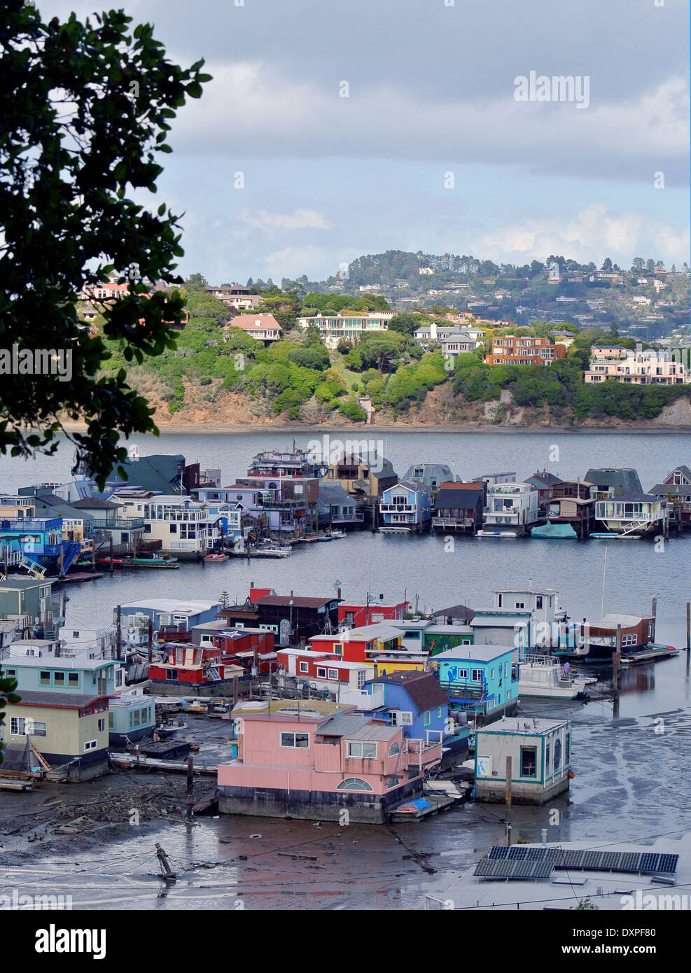 view of housboats on San Francisco Bay in Sausalito Stock Photo - Alamy