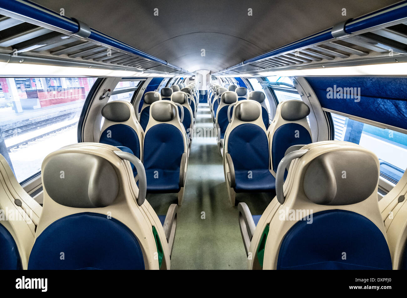 empty interior train seats Stock Photo - Alamy