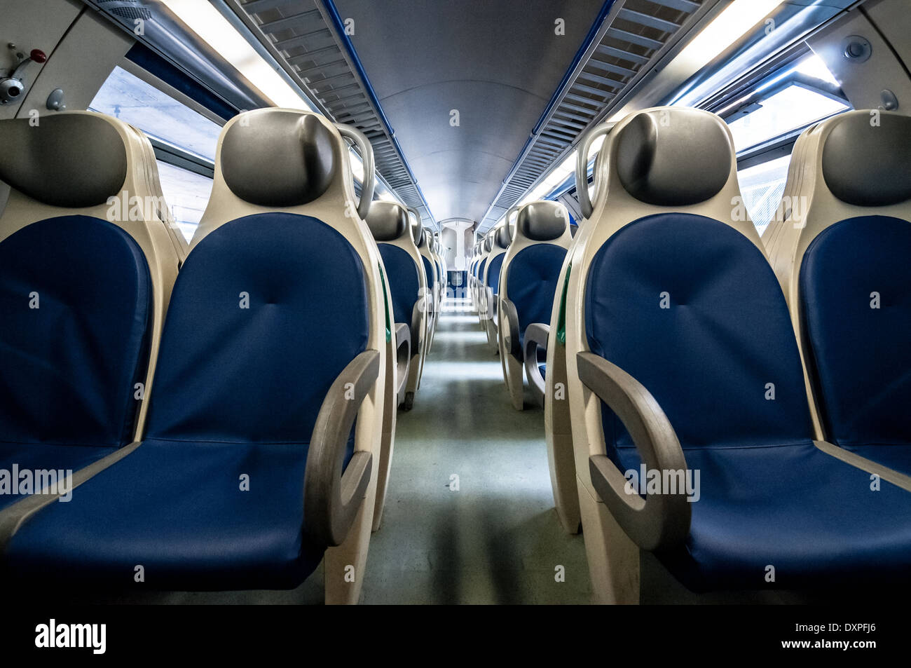 empty interior train seats Stock Photo - Alamy