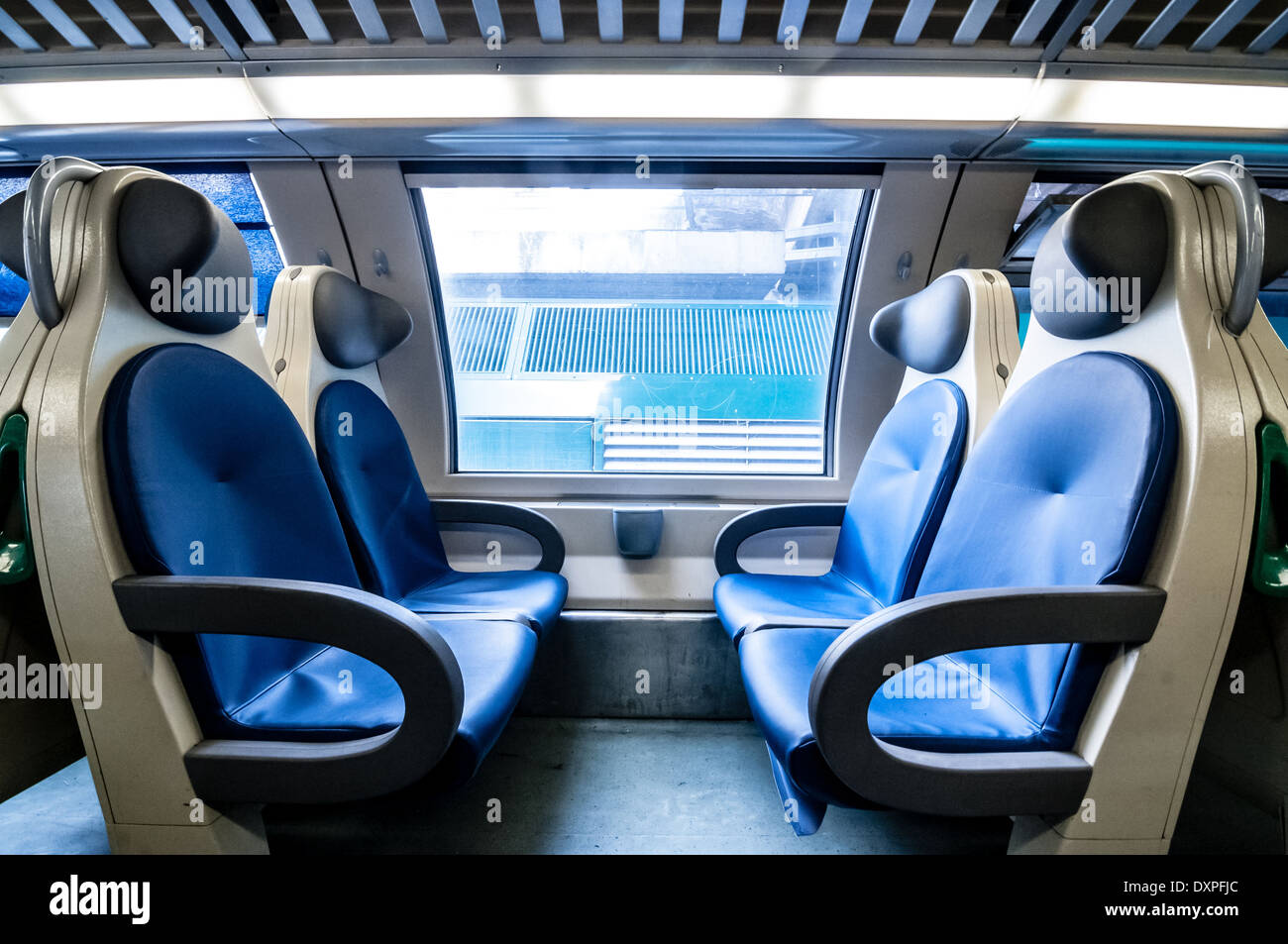 empty interior train seats Stock Photo - Alamy