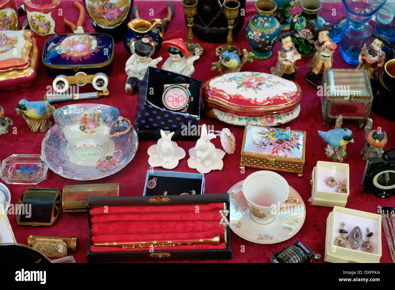 Objects for sale in the flea market scene in the city of Netanya Israel ...