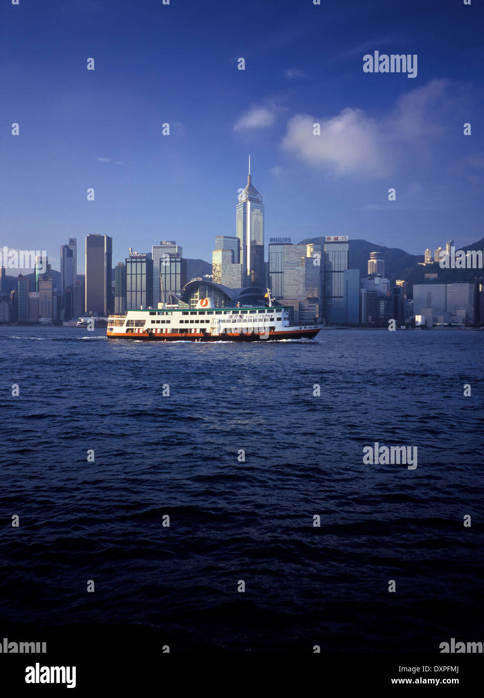 Hong Kong, Hong Kong Island skyline, as seen from across the harbour ...
