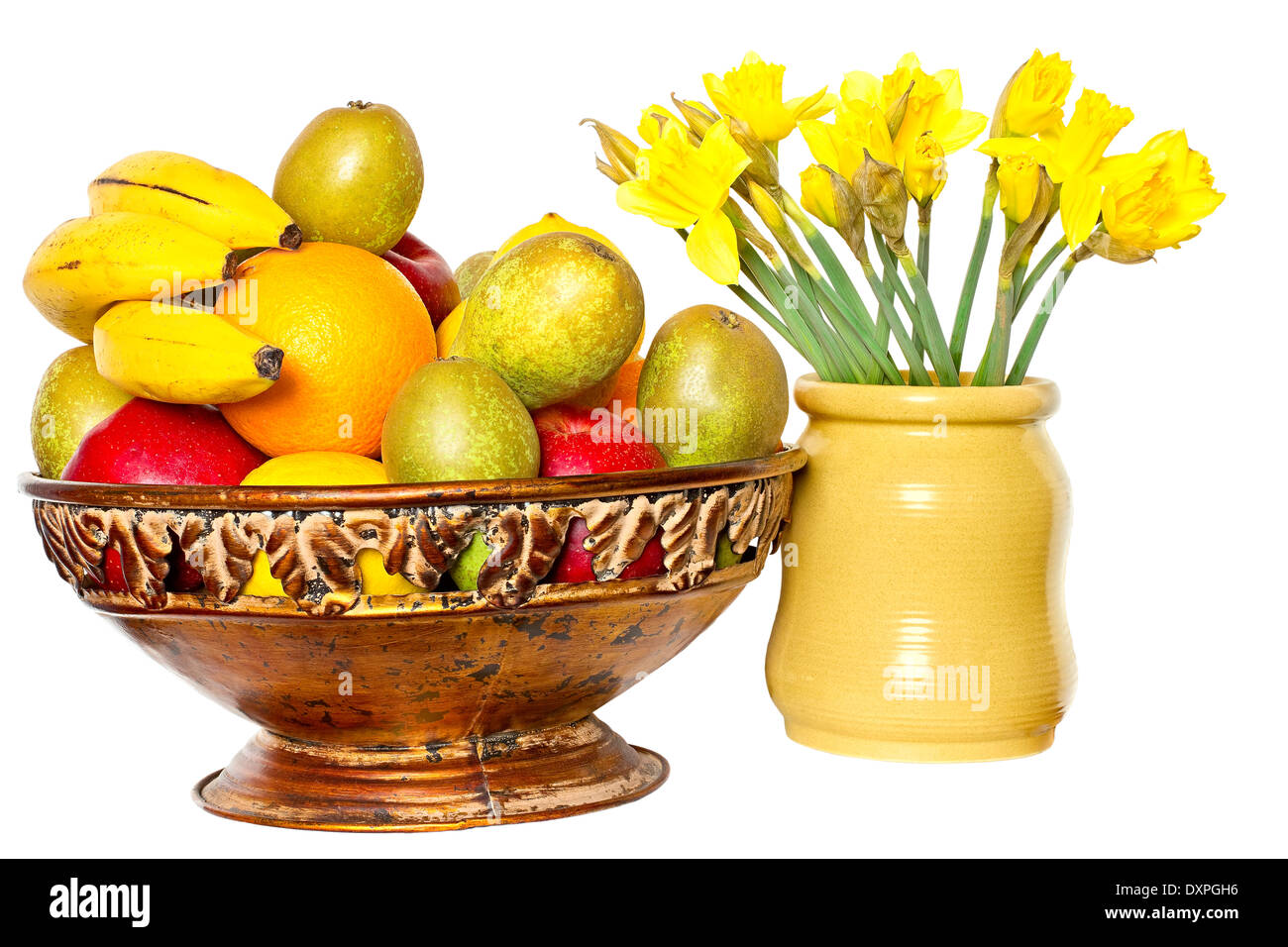 Fruits and Daffodil Stock Photo - Alamy