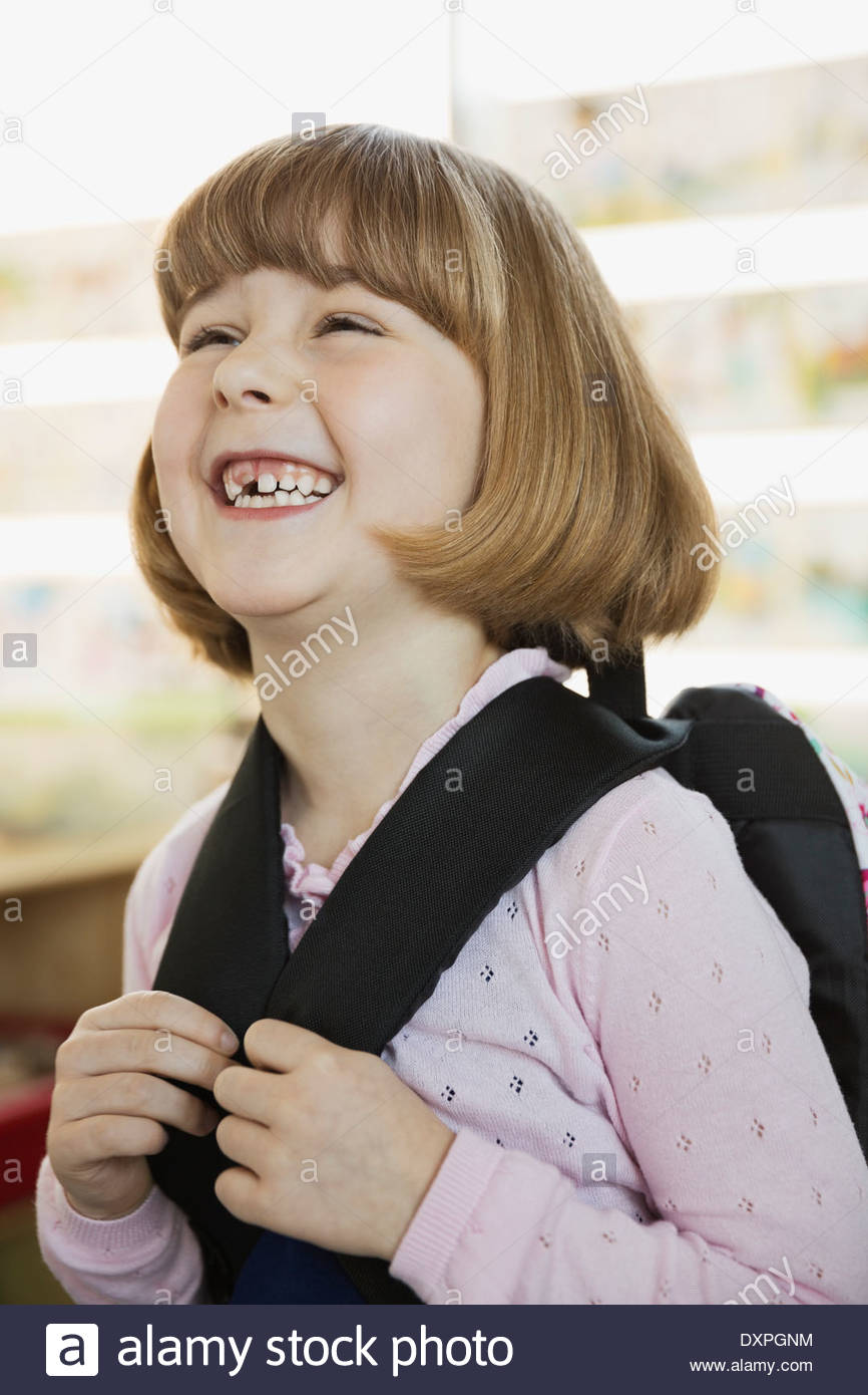 Girl with backpack hi-res stock photography and images - Alamy