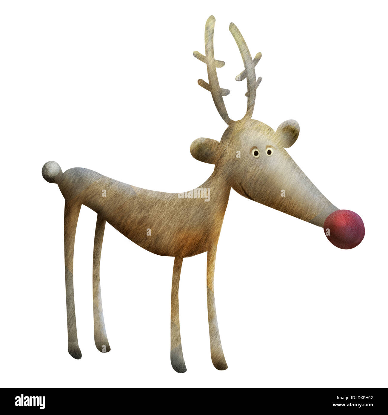 Christmas Reindeer illustration. Funny cartoon reindeer Rudolph ...