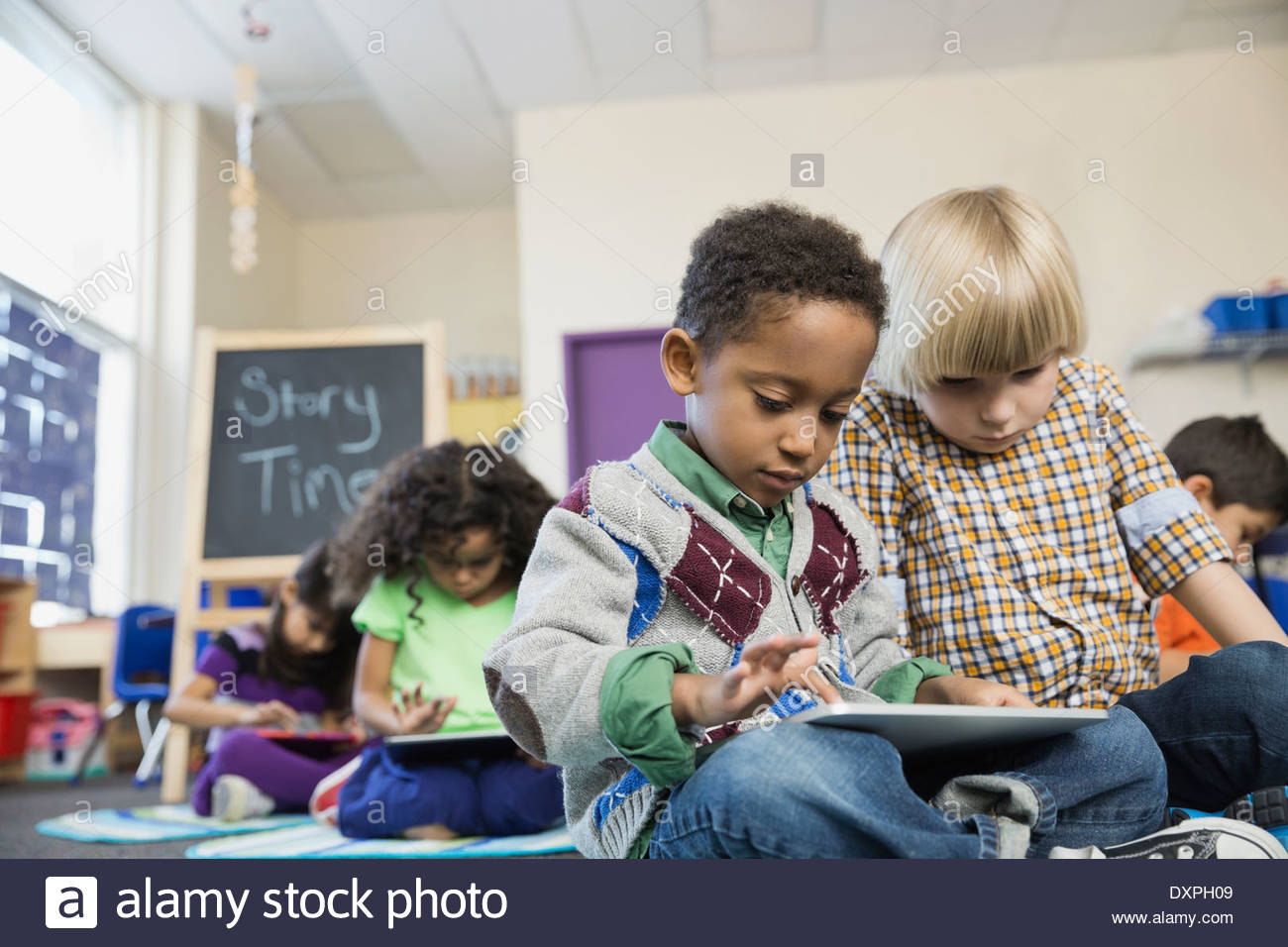 Two boys studying together hi-res stock photography and images - Alamy
