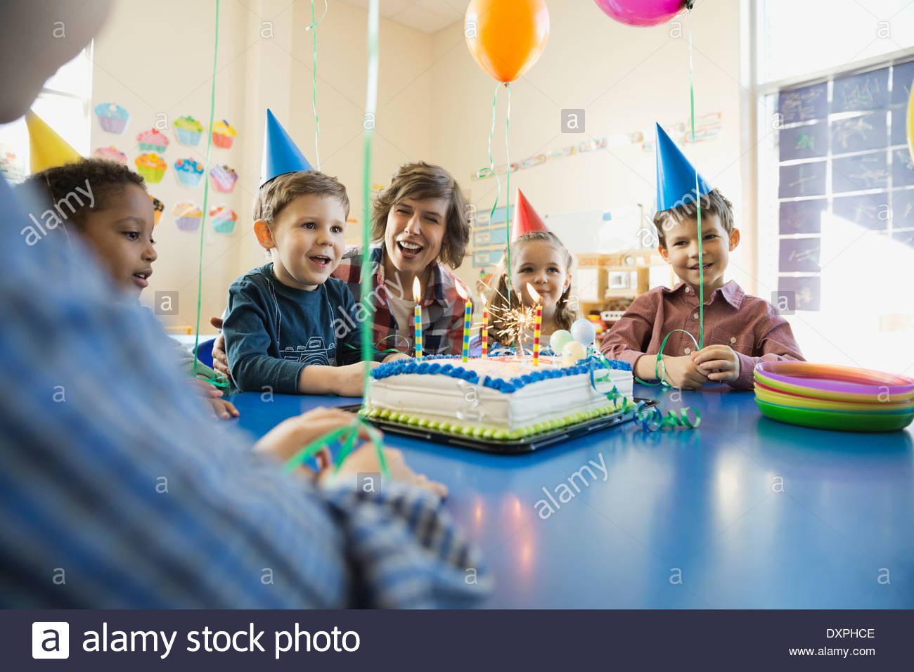School children party hi-res stock photography and images - Alamy