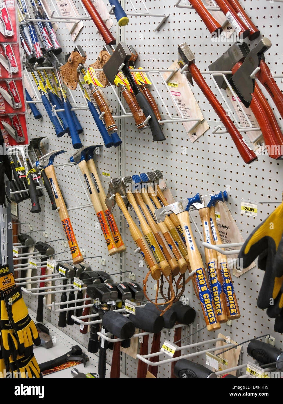 Hatchet and Hammer Pegboard Wall, Tool Section, Sears Store, WestShore ...