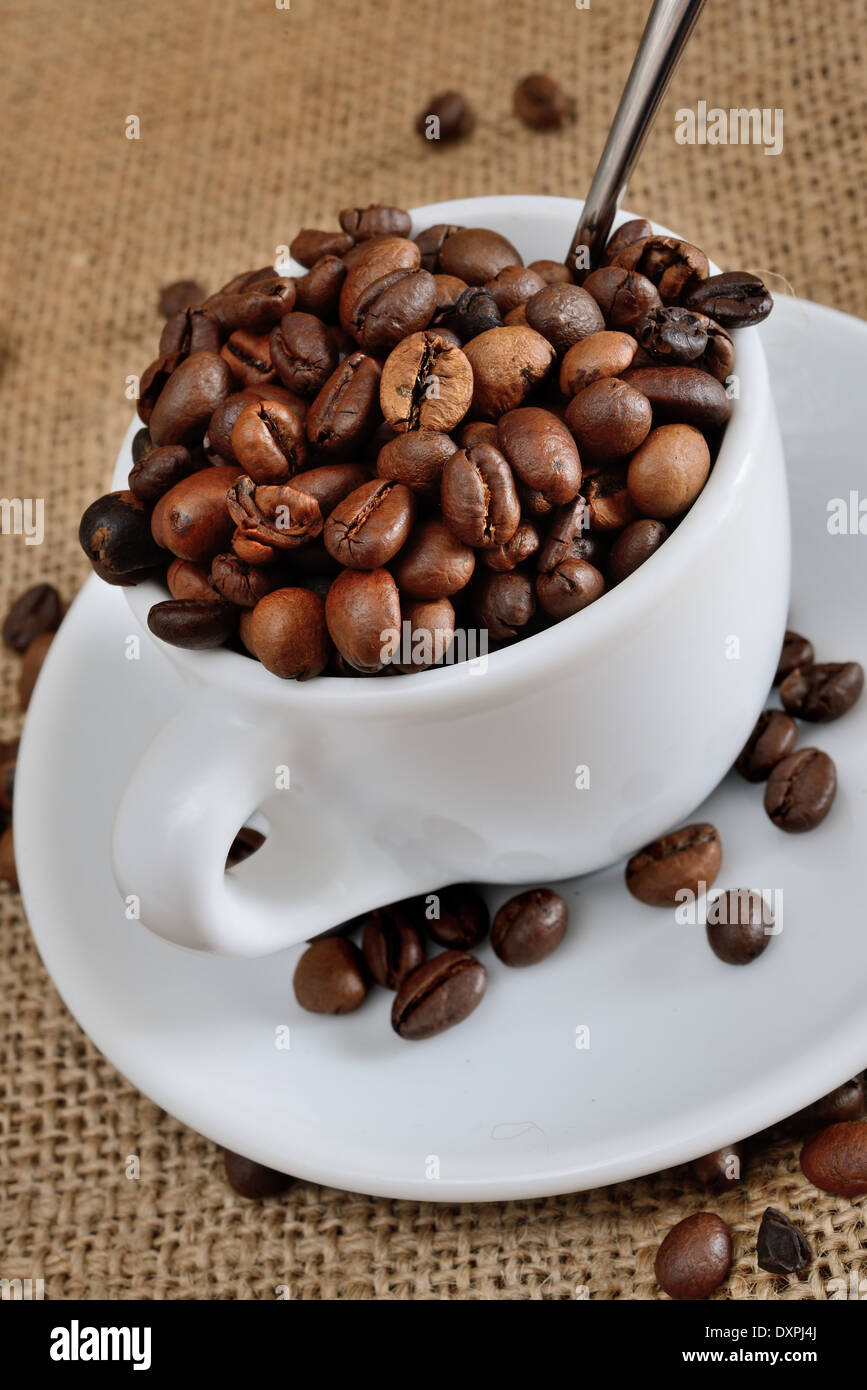 white cup of arabic coffee beans toasted Stock Photo - Alamy