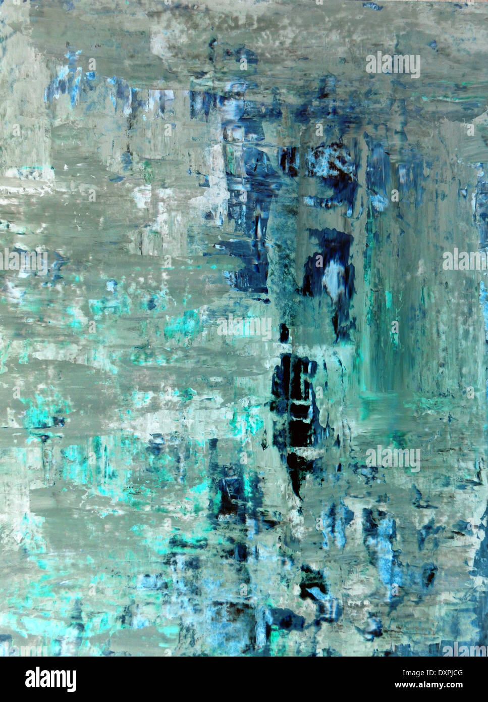 Teal beige abstract art painting hi-res stock photography and images ...