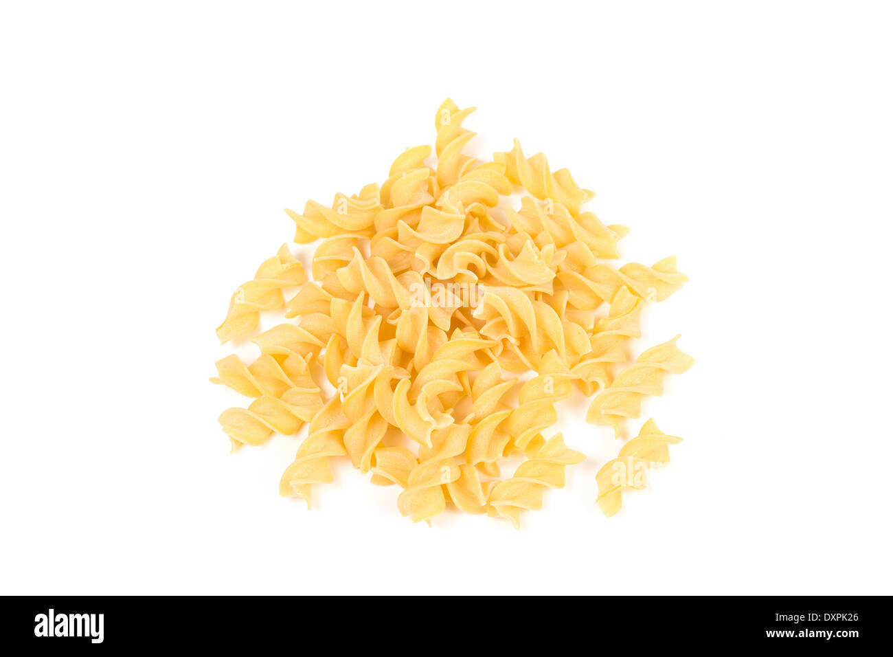 fusilli dry pasta isolated on white background Stock Photo - Alamy