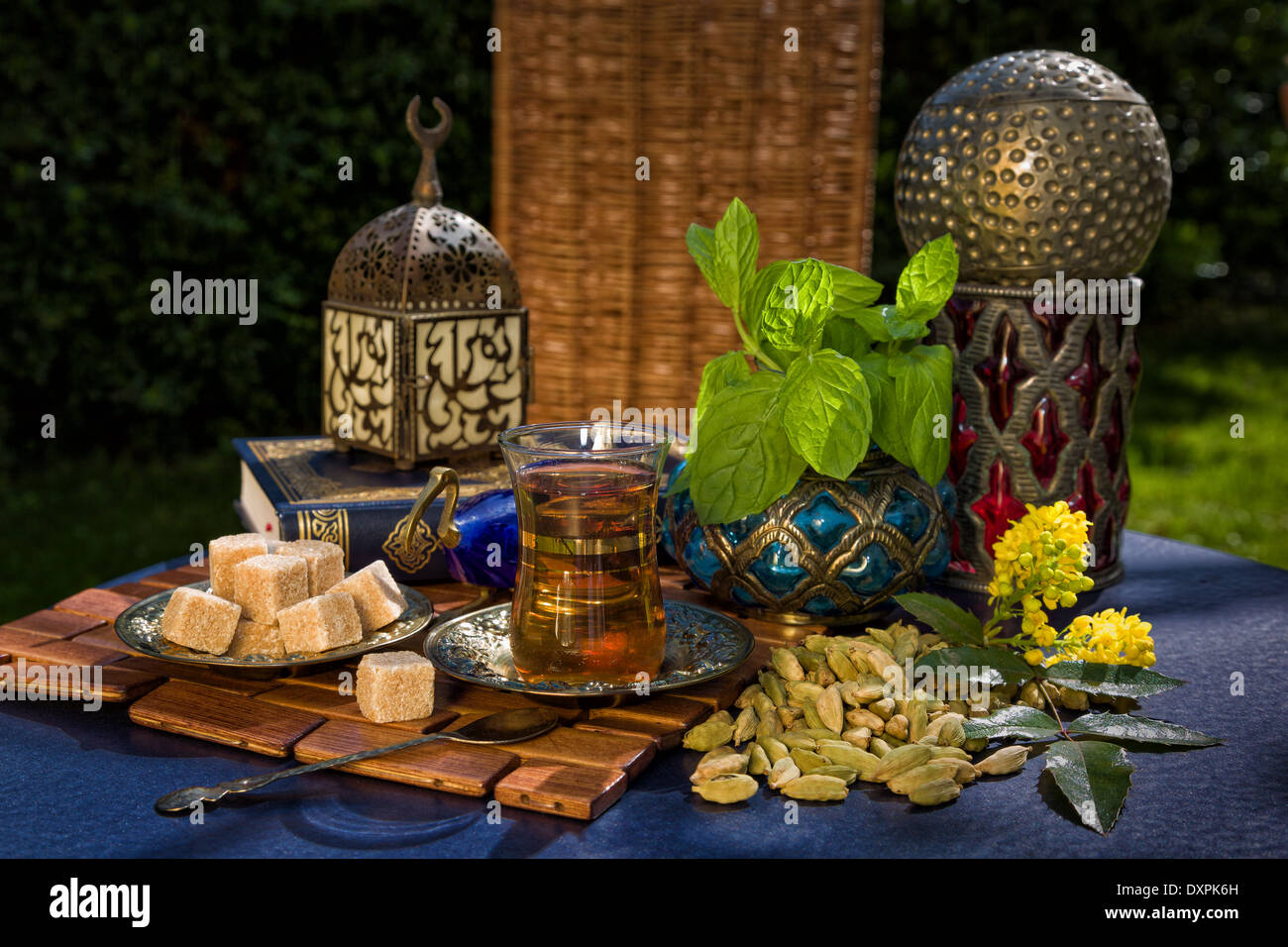 Traditional Arabian mint tea is very refreshing and tasty Stock Photo ...