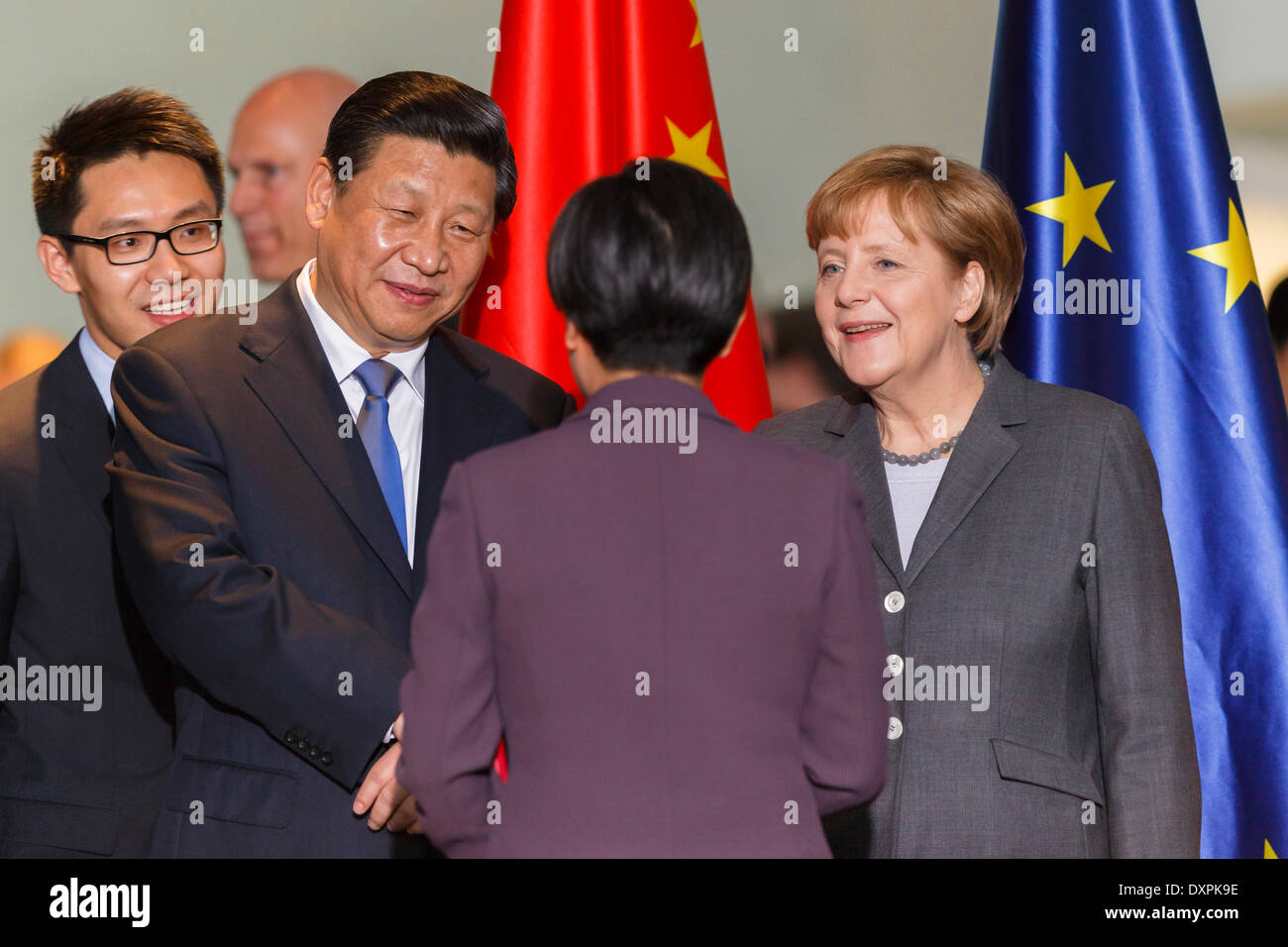 Berlin, Germany. March, 28th, 2014. Common press meeting of Chinese ...
