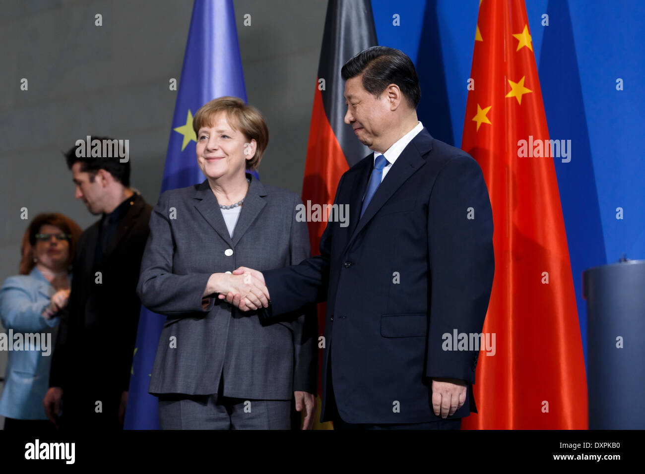 Berlin, Germany. March, 28th, 2014. Common press meeting of Chinese ...