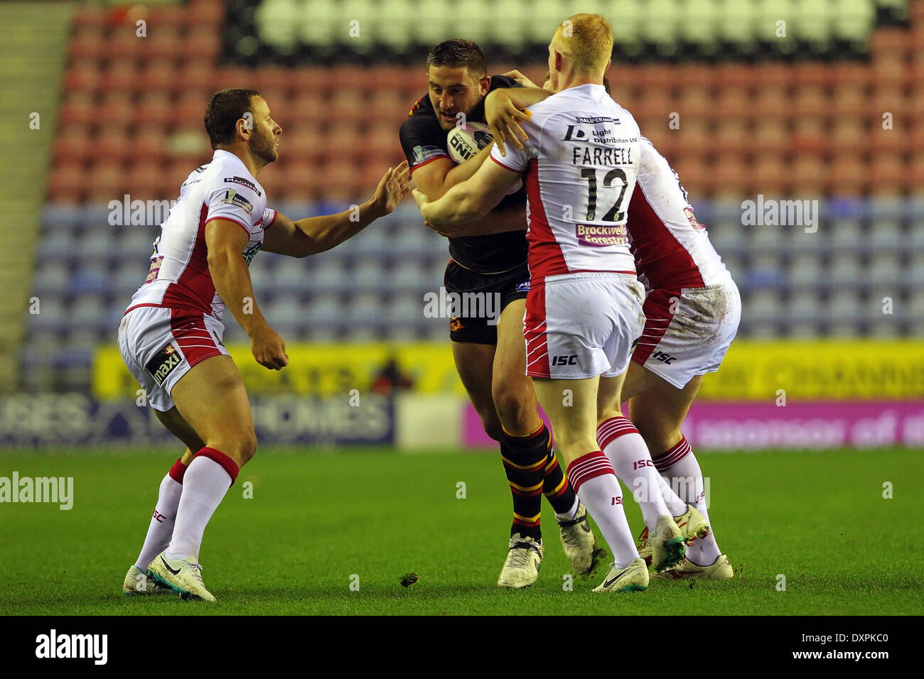 Wigan, UK. 28th Mar, 2014. Ben Pomeroy of Catalans Dragons during the ...