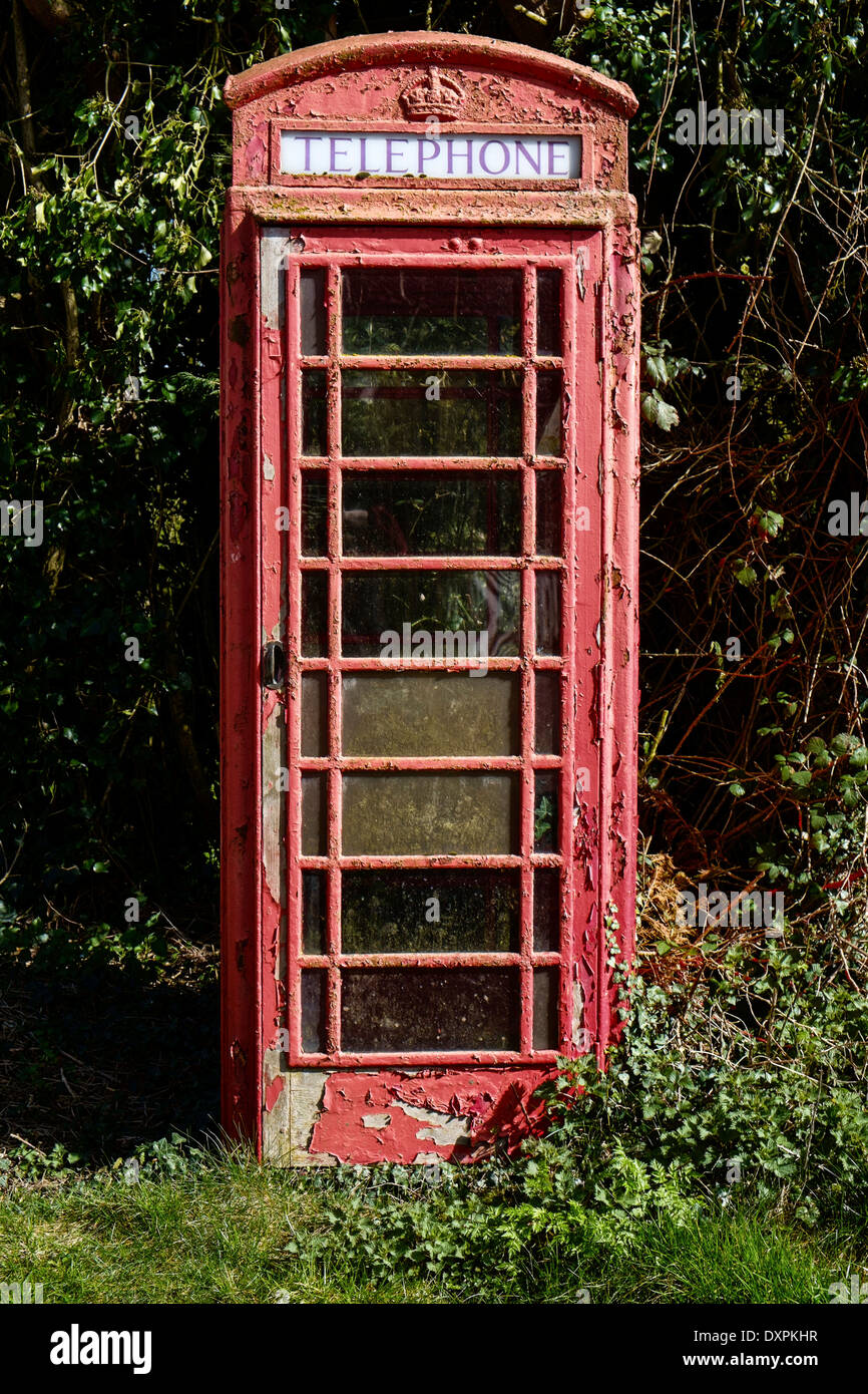 An old disused and dilapidated telephone box, out in the wilds of ...