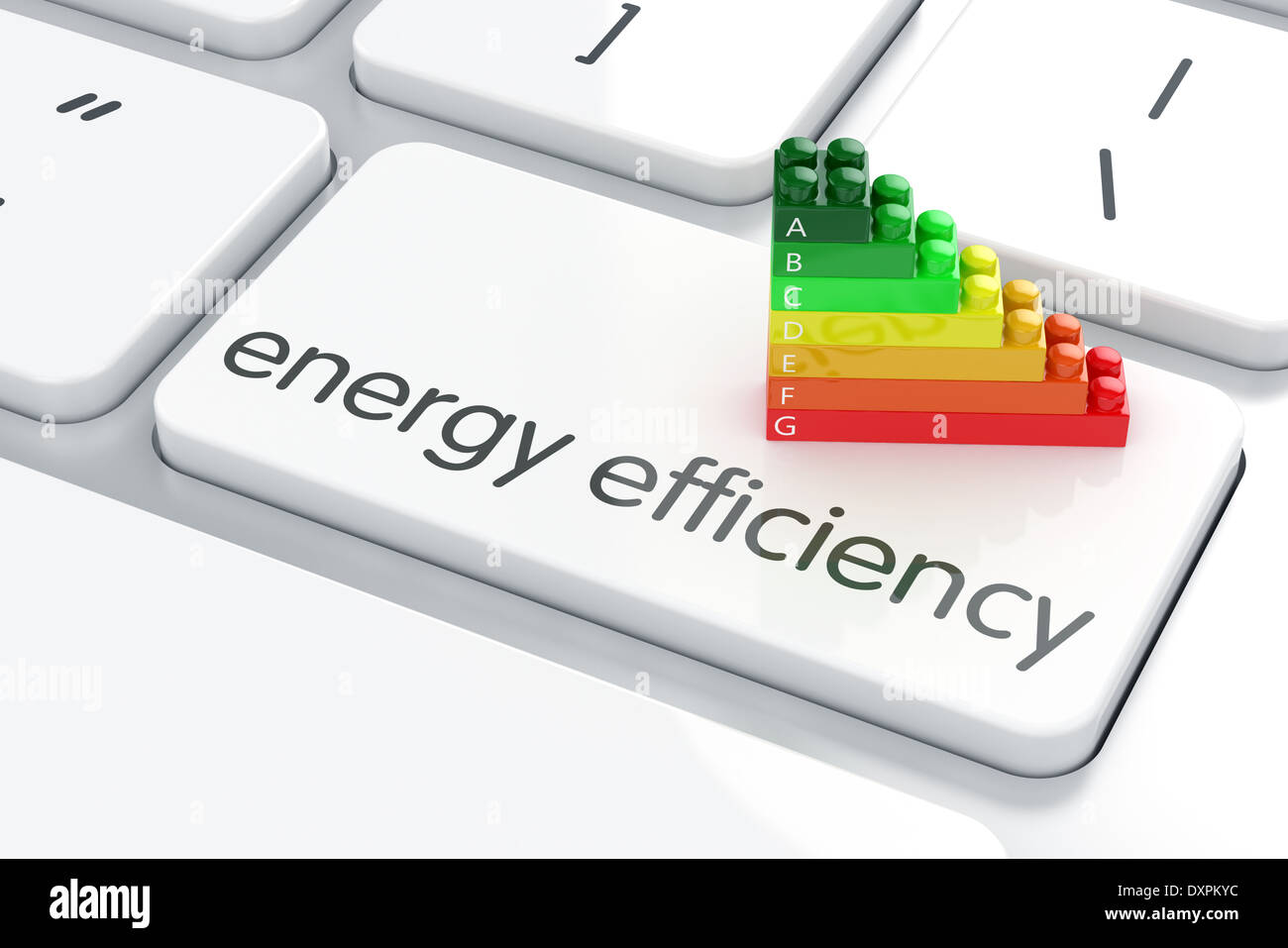 3d render of energy efficiency rating on computer keyboard Stock Photo ...