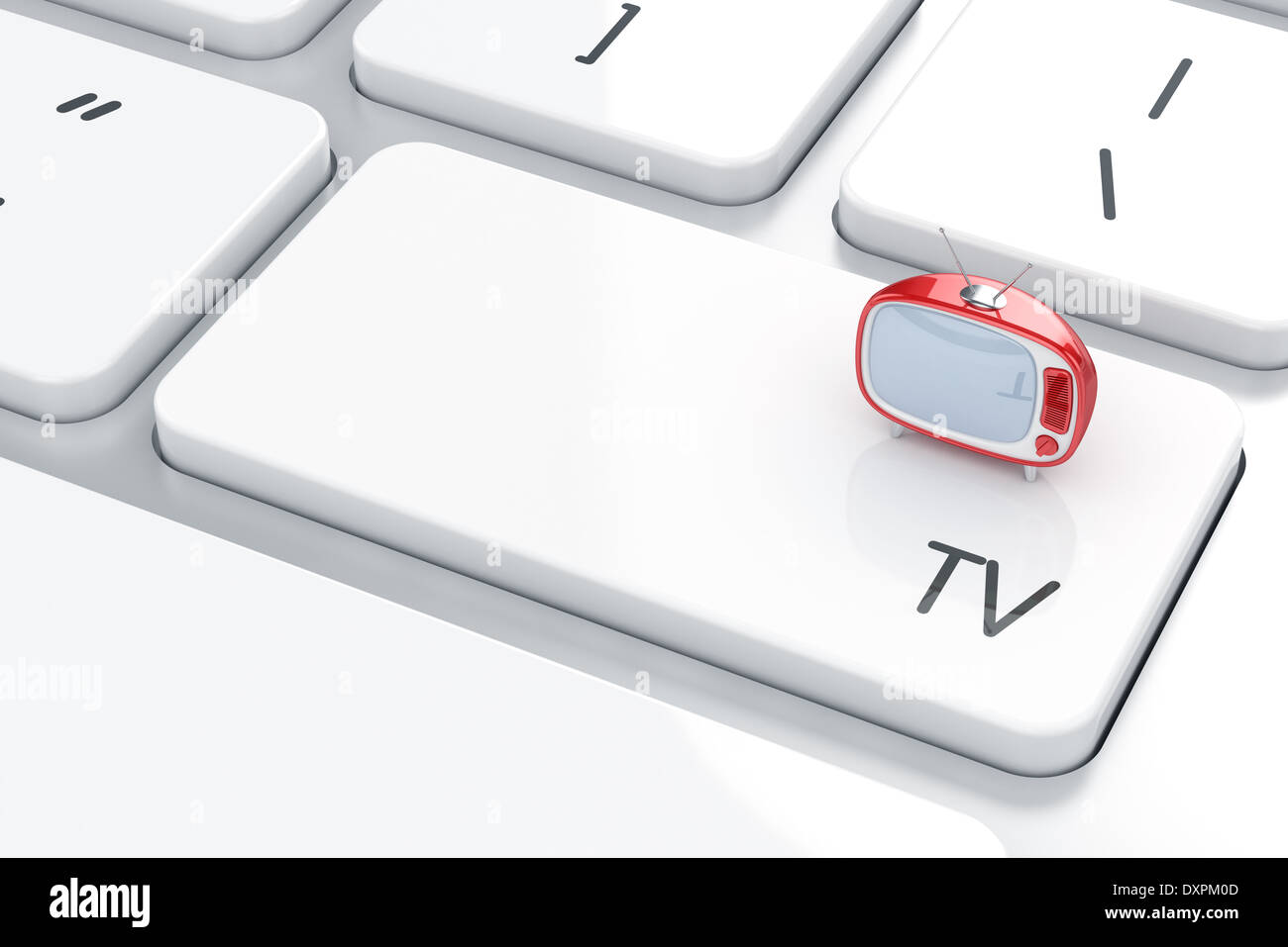 TV button on keyboard with soft focus Stock Photo - Alamy