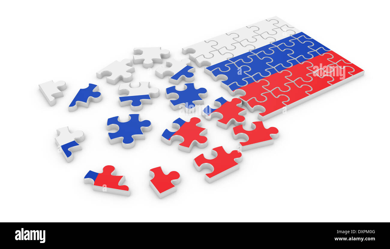 3d render of Russian puzzle flag isolated on white background Stock ...