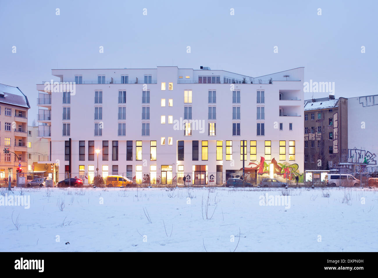 Berlin, Germany, construction of a hotel and the leergeraeumte ...
