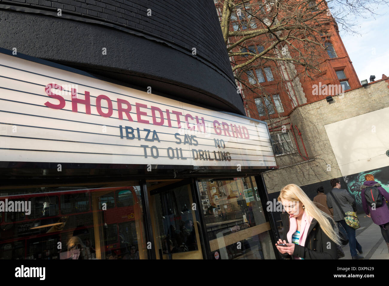 Shoreditch Grind cafe on Old Street Roundabout, London, England, UK ...