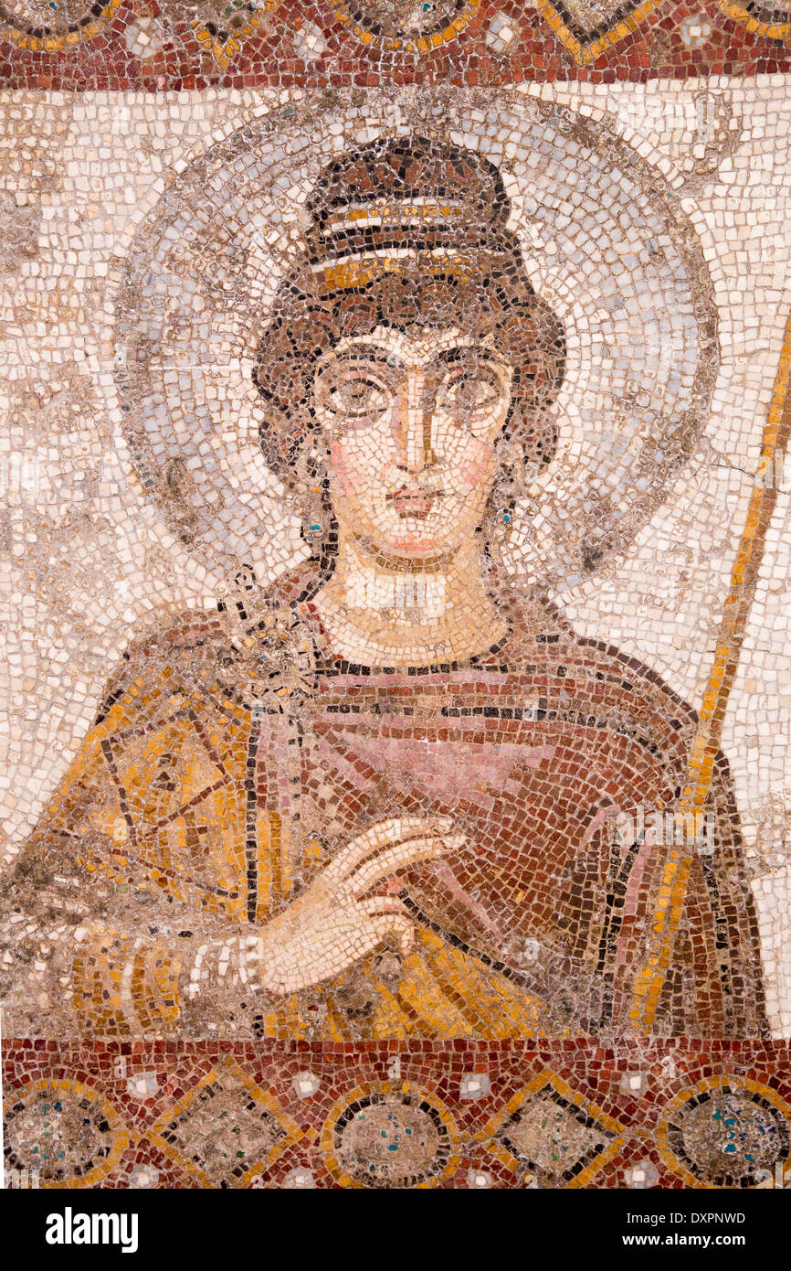 Lady of Carthage Roman mosaic in the Carthage National Museum, Tunis ...